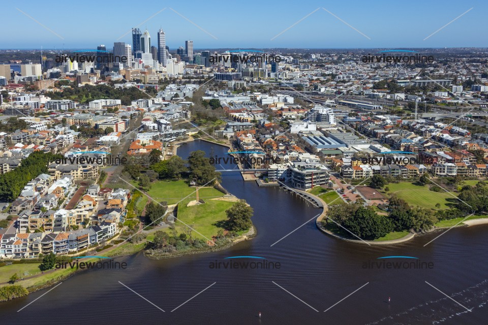 Aerial Photography Claisebrook Cove East Perth - Airview Online