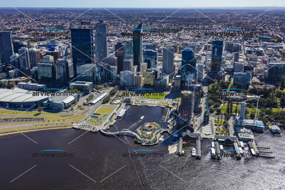 Aerial Photography Elizabeth Quay Development Perth 2018 - Airview Online