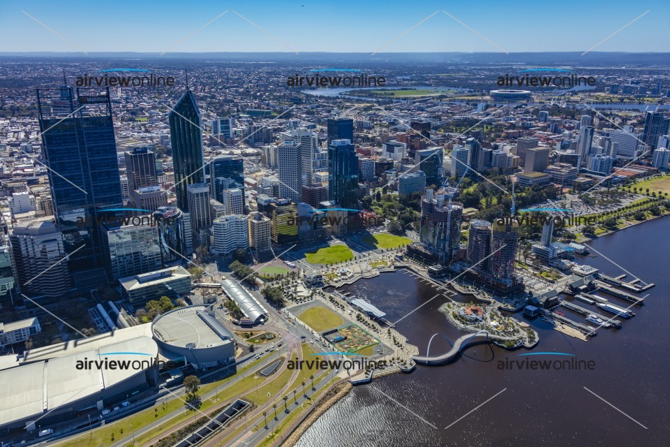 Aerial Photography Elizabeth Quay Development Perth 2018 - Airview Online