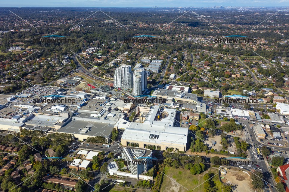 Aerial Photography Castle Hill Station and Castle Towers - Airview Online