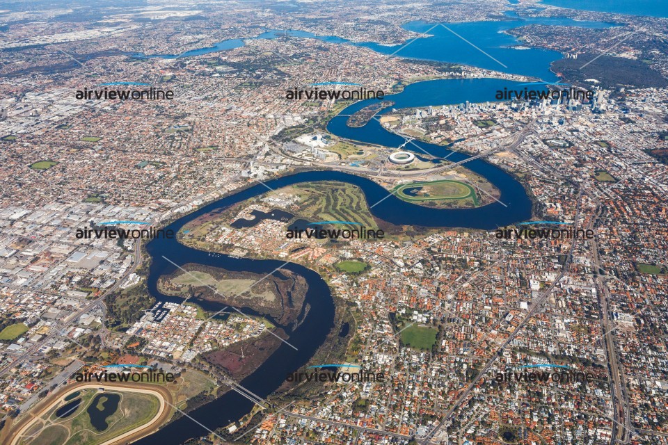 Aerial Photography Maylands facing Perth CBD - Airview Online