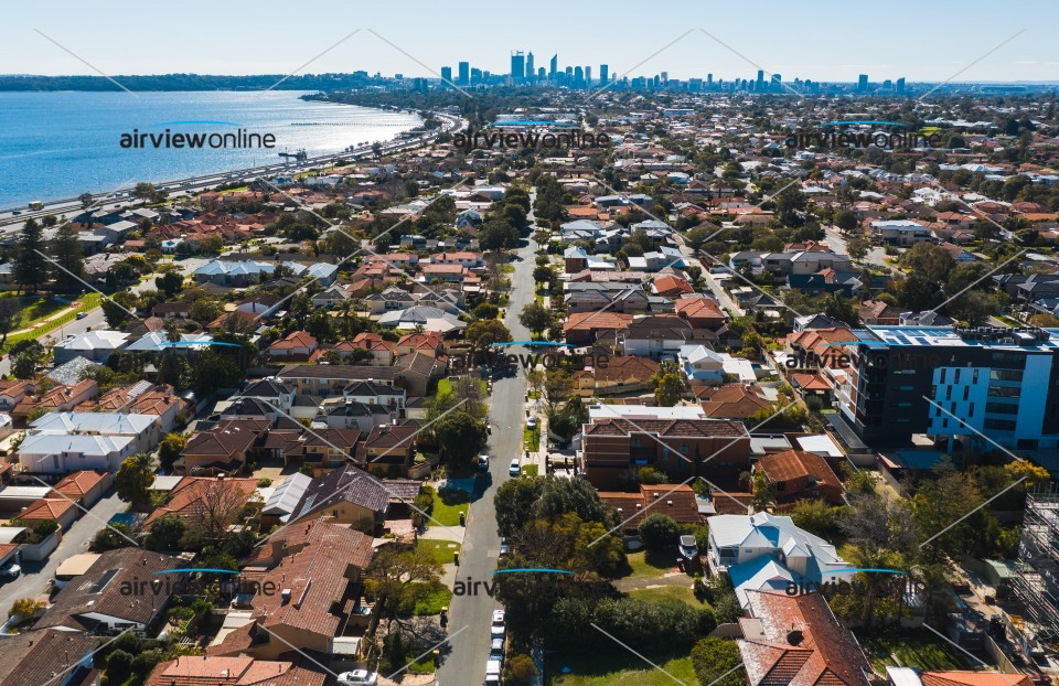 Aerial Photography Como to Perth CBD - Airview Online
