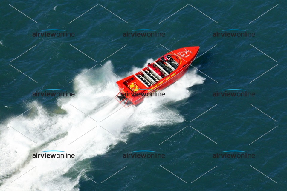 Aerial Photography Jet boating on Sydney Harbour - Airview Online