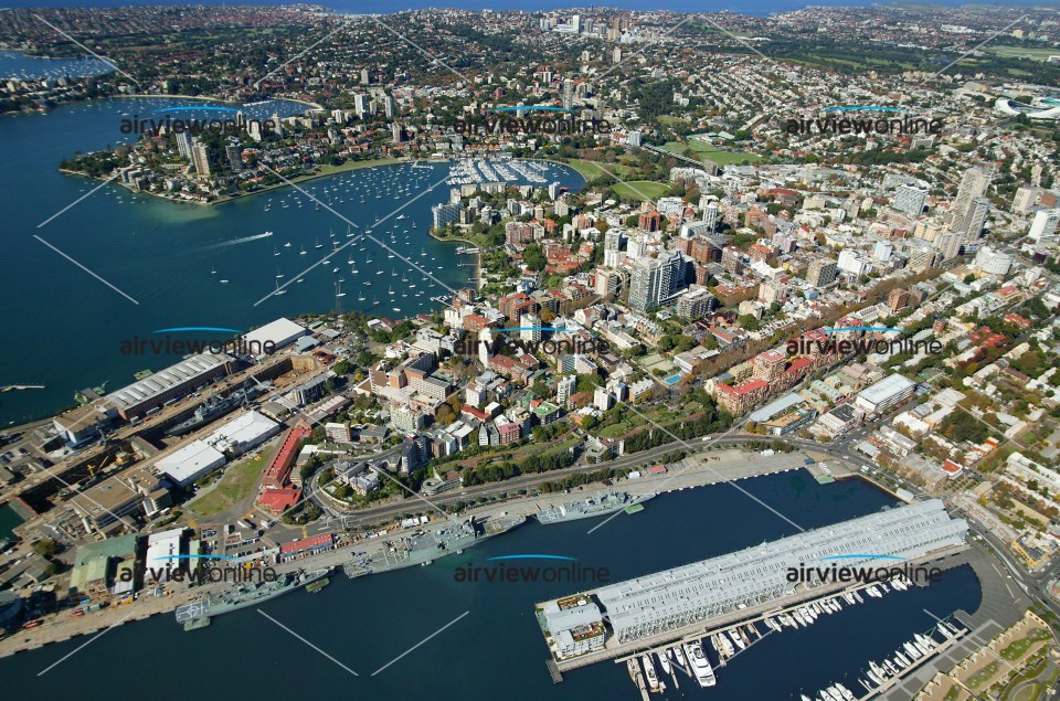 Aerial Photography Woolloomooloo and Elizabeth Bay - Airview Online