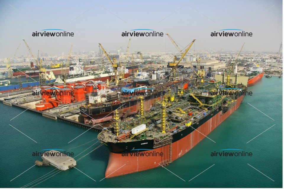 Aerial Photography FPSO Gimboa at Port Rashid Dry Docks, Dubai ...