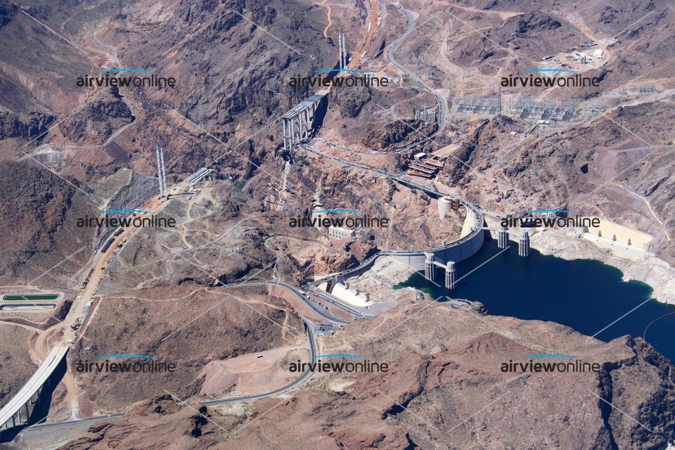 Aerial Photography Hoover Dam, Nevada Arizona border - Airview Online