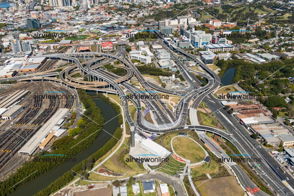 Aerial Photography Clem 7 Tunnel Entrance - Airview Online