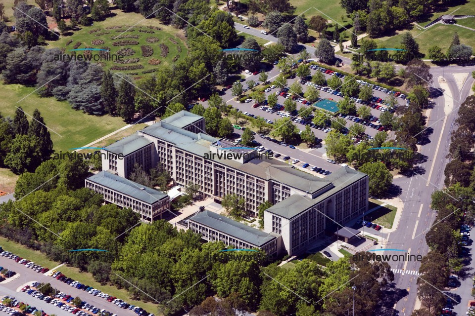 Aerial Photography Treasury Building, Canberra - Airview Online